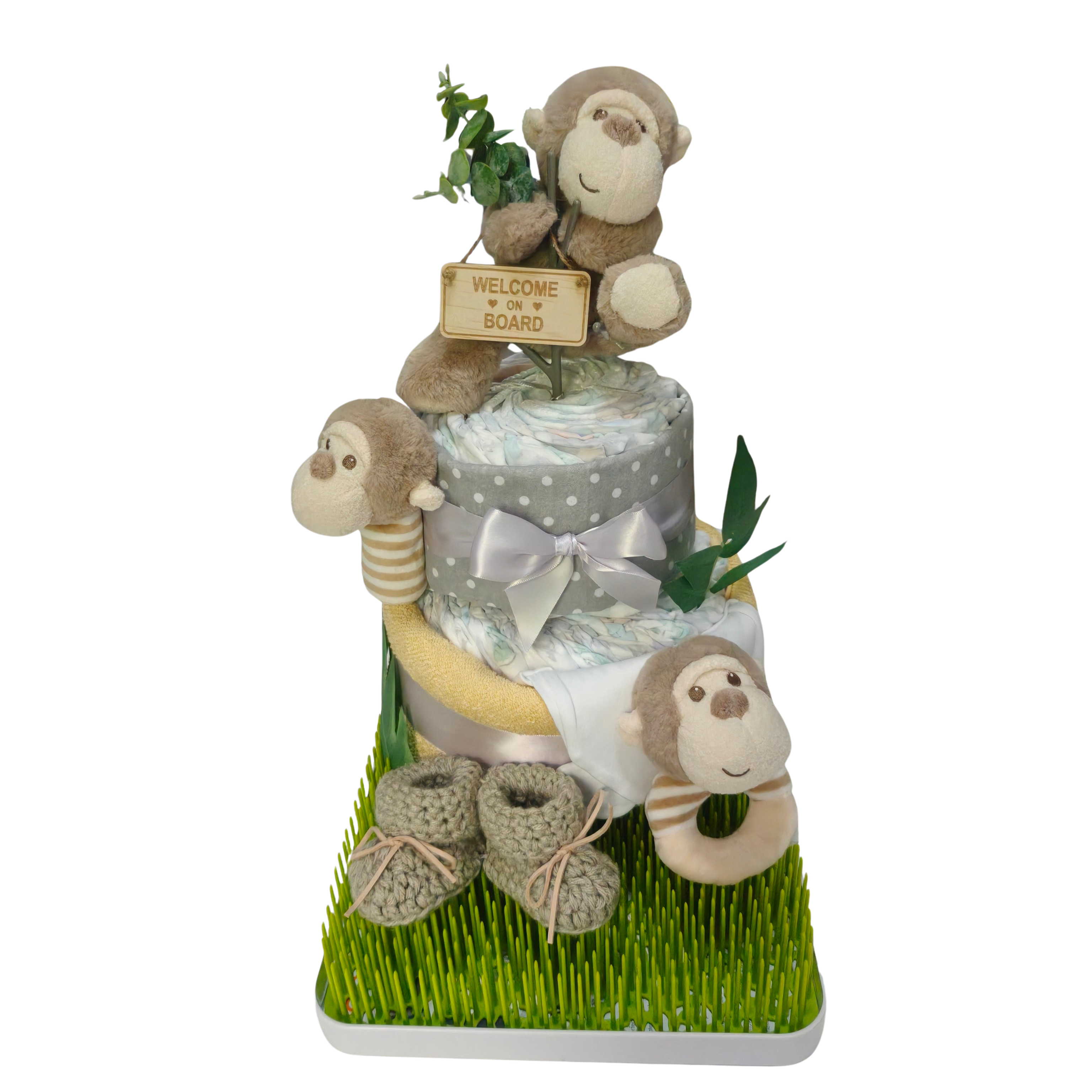 Cheeky Monkey Welcome Nappy Cake – Nappie Cakes